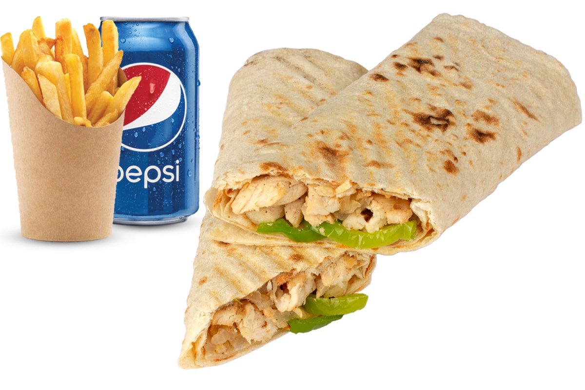 Chicken Wrap Combo Sandwich - Shater Abbas Restaurants